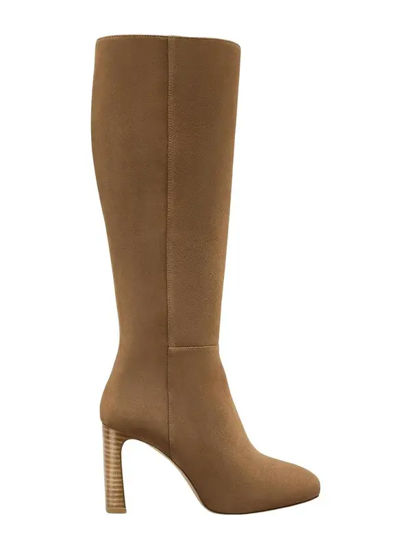 STUART WEITZMAN 90mm Babette Suede Knee-high Platform Boots - Toasted Al