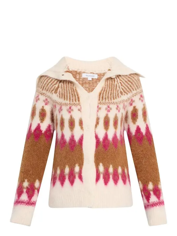 Naadam Brushed Fair Isle Alpaca-wool Cardigan - Pink Combo