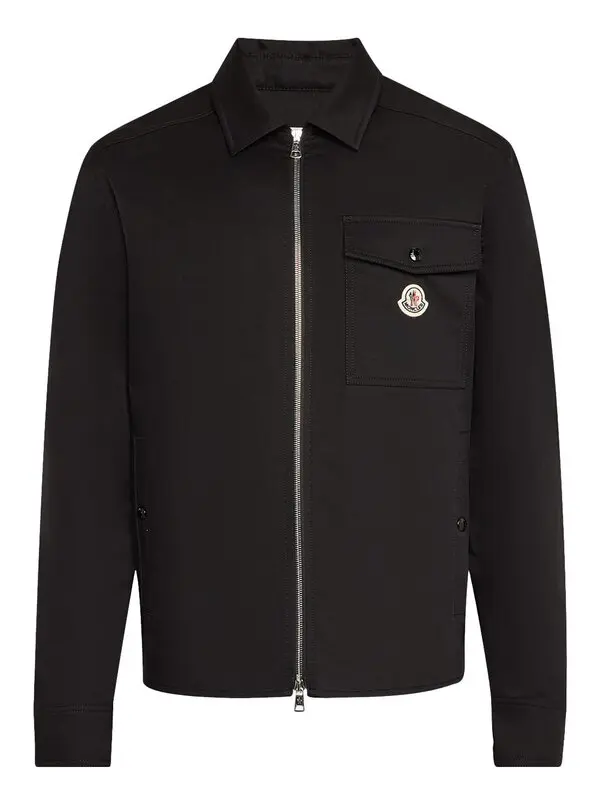 Moncler Full-zip Twill Overshirt - Black
