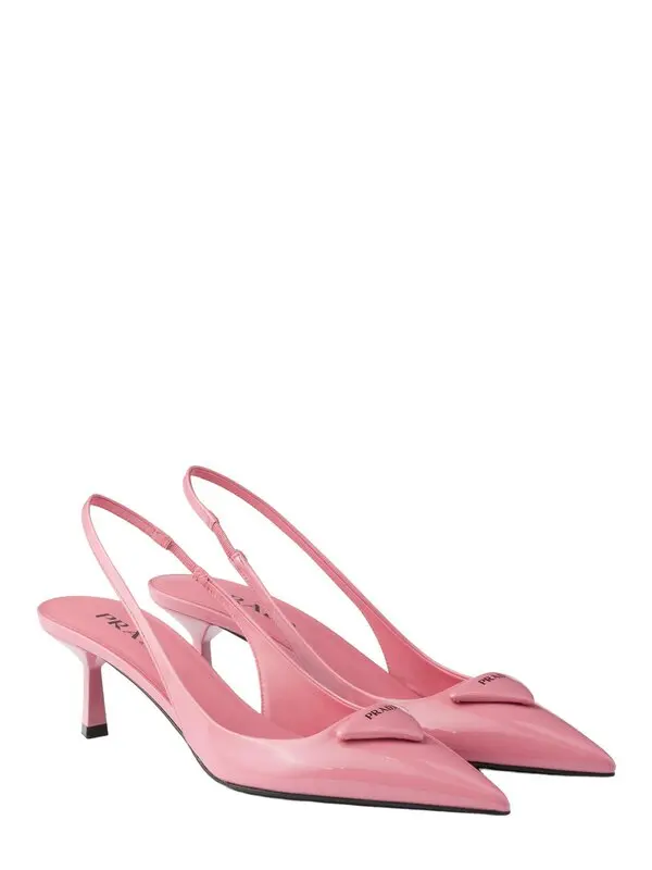 Prada Patent Leather Slingback Pumps - Pink