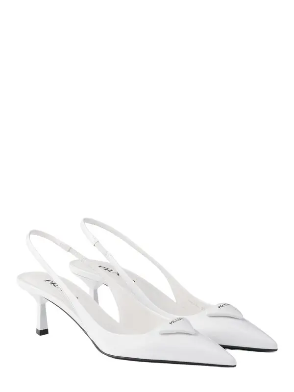 Prada Patent Leather Slingback Pumps - White