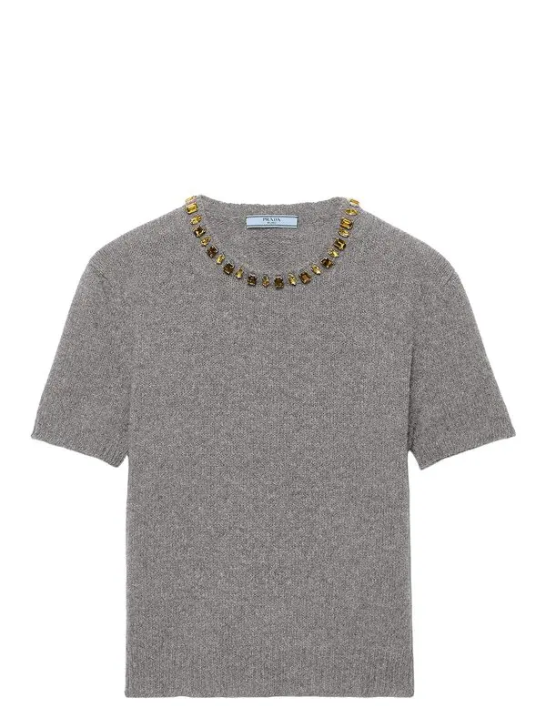 Prada Wool And Cashmere Crew-neck Sweater - Grey