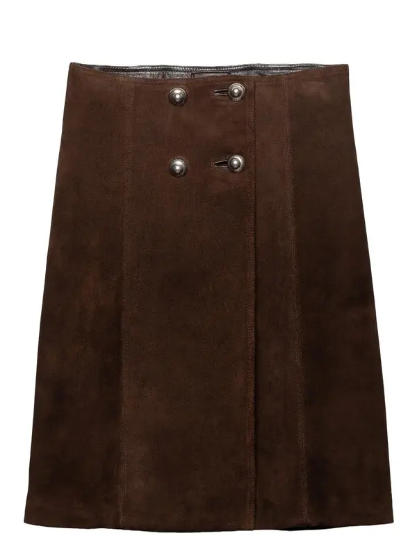 Prada Suede Skirt - Brown
