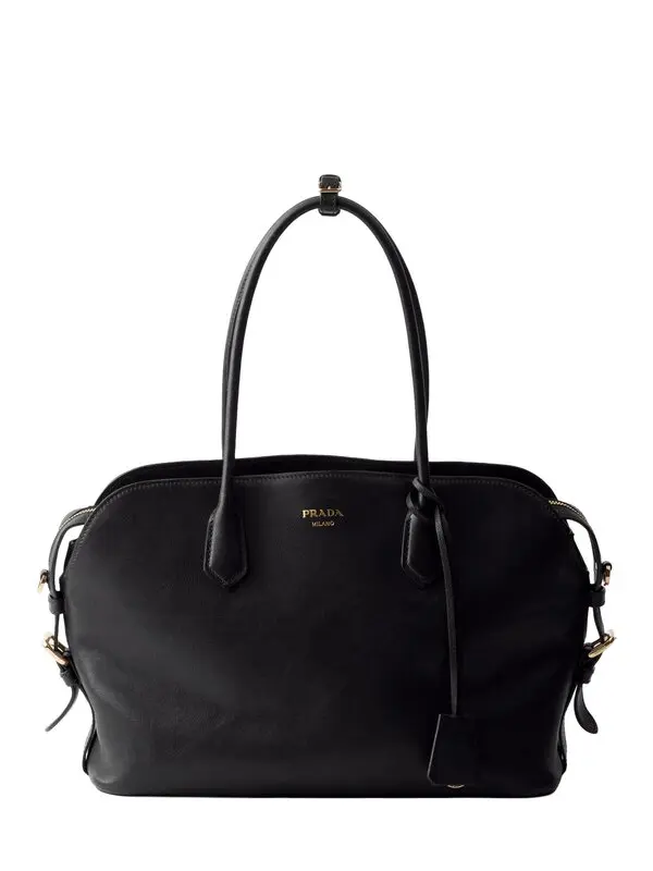 Prada Leather Tote Bag - Black