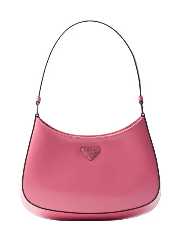 Prada Cleo Brushed Leather Shoulder Bag - Pink