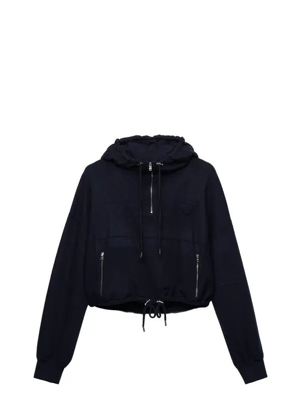 Prada Wool And Cashmere Hoodie - Blue