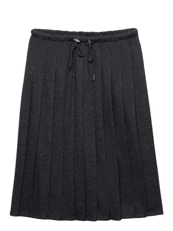 Prada Pleated Jersey Skirt - Grey
