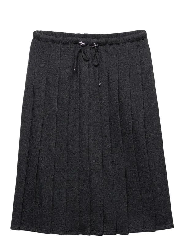 Prada Pleated Jersey Skirt - Slate Gray