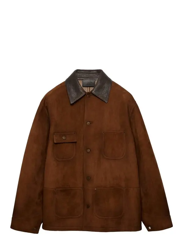 Prada Suede Caban Jacket - Cocoa Brown