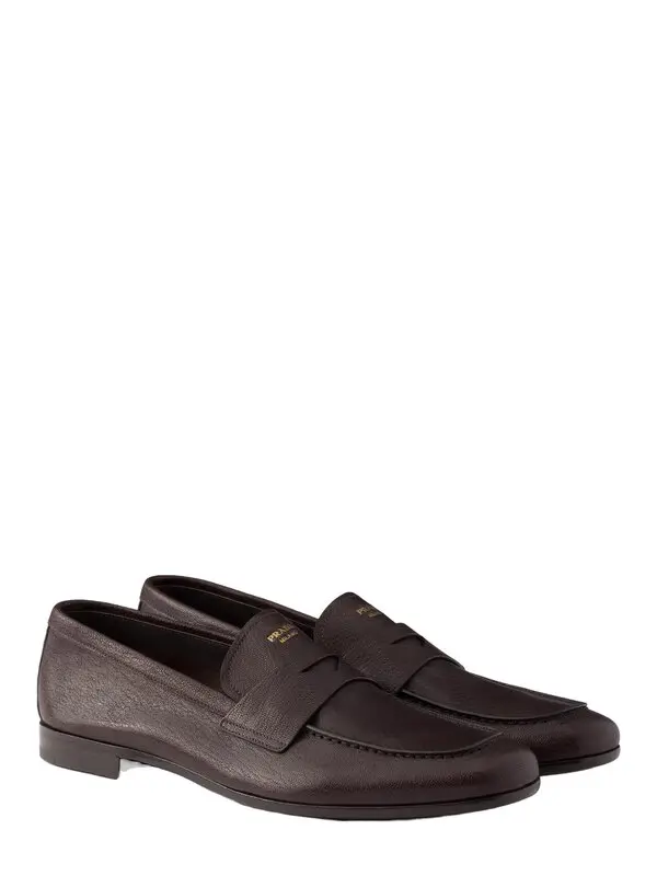 Prada Leather Loafers - Dark Brown