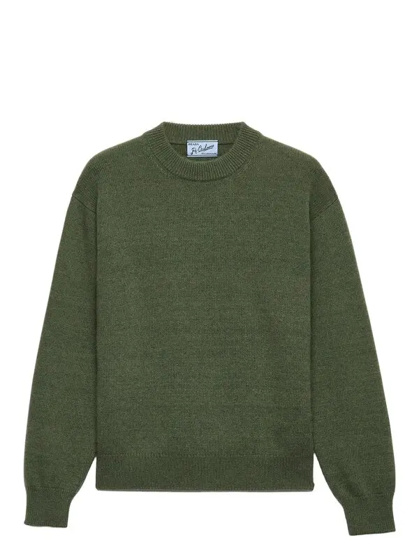 Prada Re-cashmere Crew-neck Sweater - Military Green