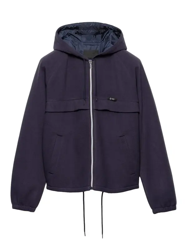 Prada Hooded Technical Fabric Blouson Jacket - Navy