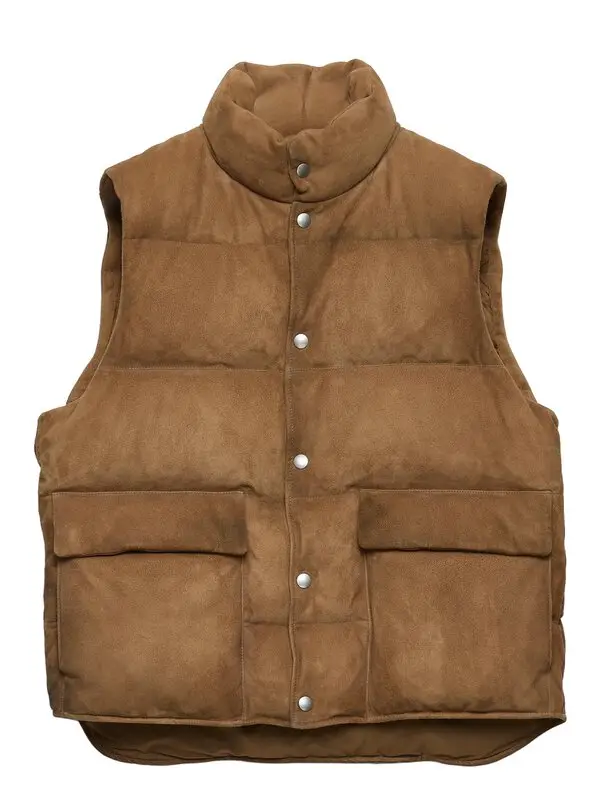 Prada Suede Down Vest - Brown