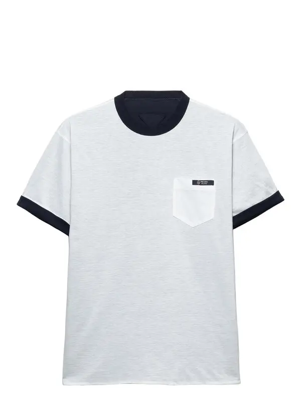 Prada Reversible Cotton T-shirt - White/navy Blue