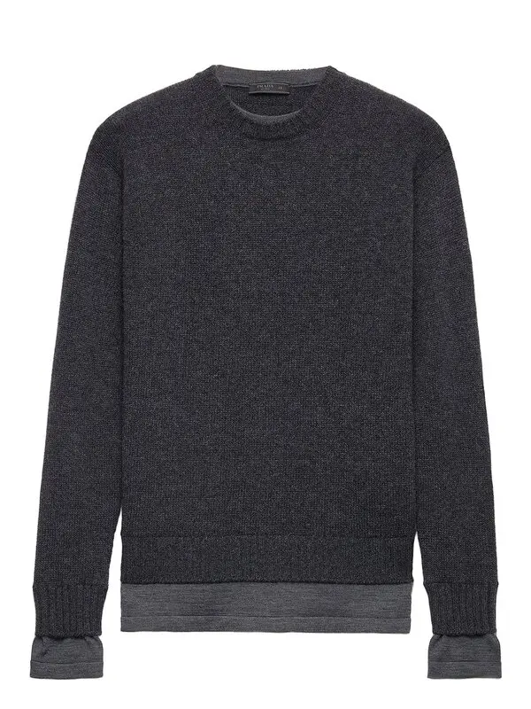 Prada Cashmere Crew-neck Sweater - Anthracite Gray