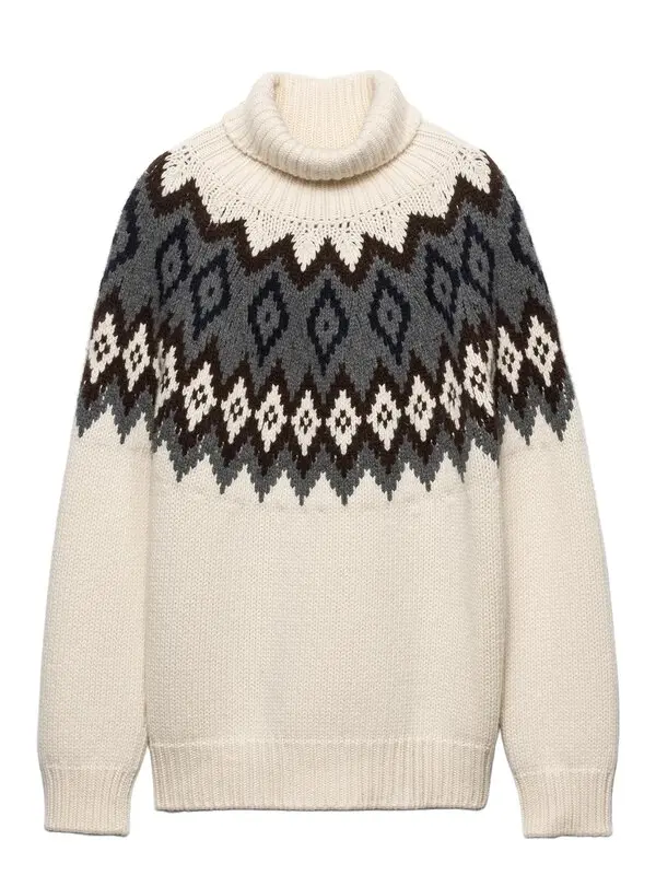Prada Cashmere And Wool Turtleneck Sweater - Neutral