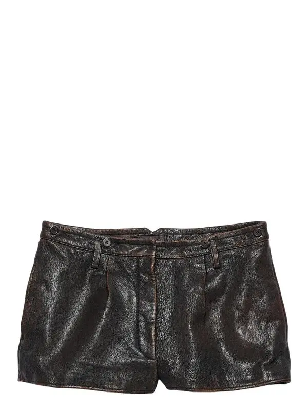 Prada Leather Shorts - Brown