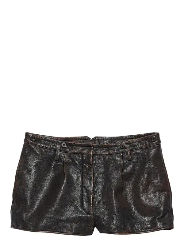 Prada Leather Shorts - Dark Brown