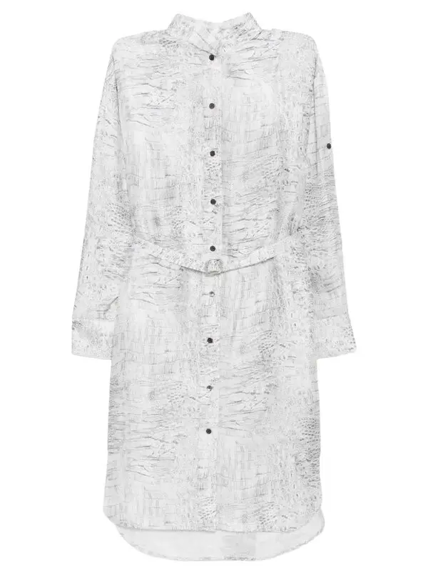 FERRAGAMO Belted Shirt Dress - White