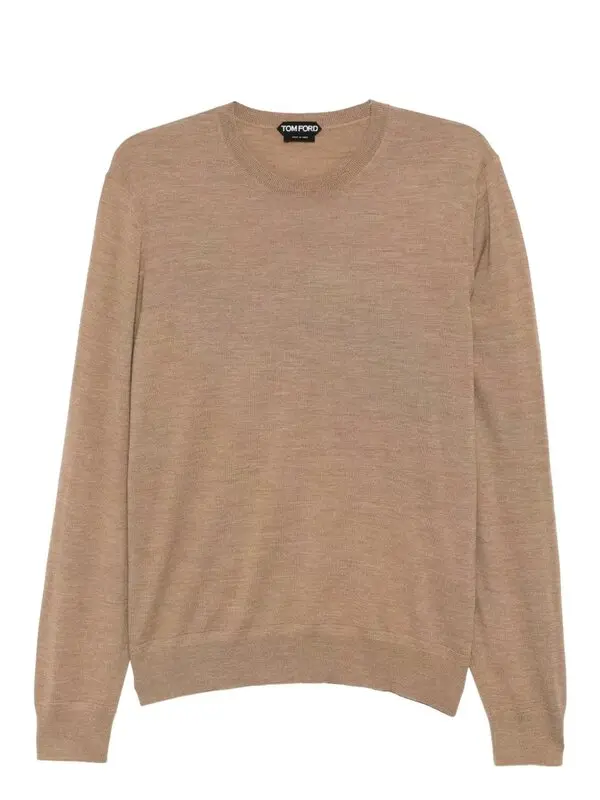 TOM FORD Crew Neck T-shirt - Brown