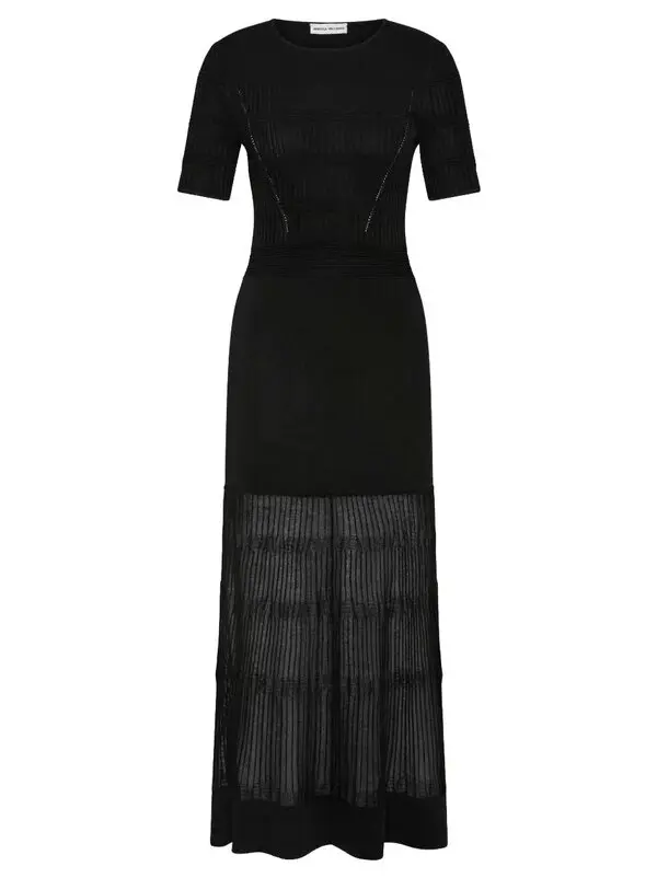 Rebecca Vallance Liana Midi Ribbed Dress - Black