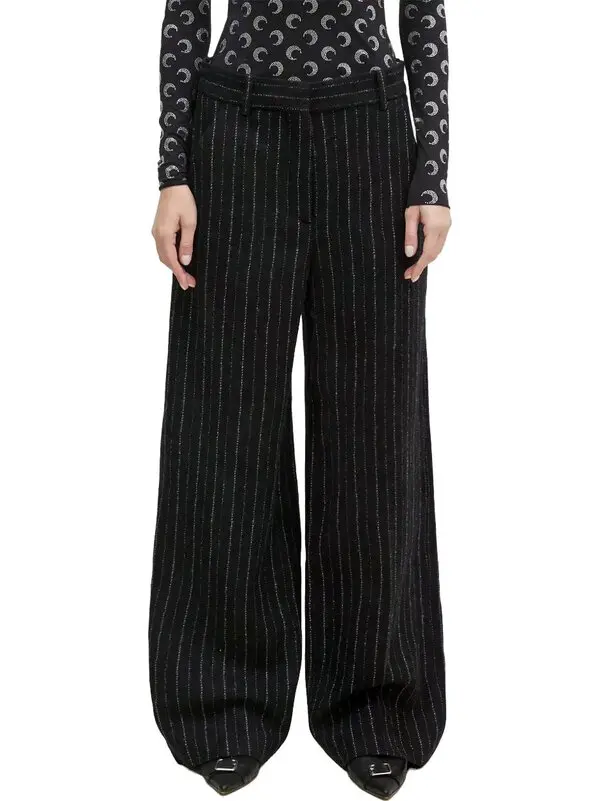 Kenzo Pinstripe Palazzo Pants - Black