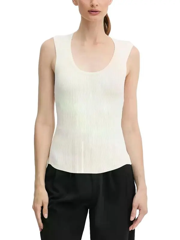 TWINSET Sleeveless Ribbed Tank Top - Neutrals