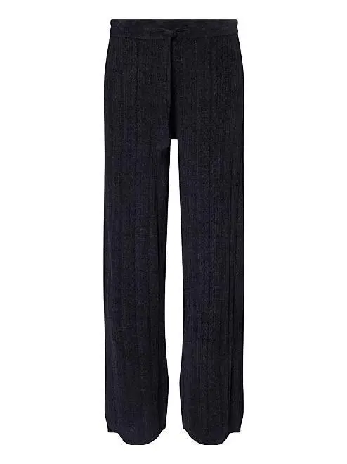 Barefoot Dreams Cable Knit Trousers - Black