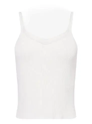 CFCL Portrait V-neck Knit Camisole Top - White