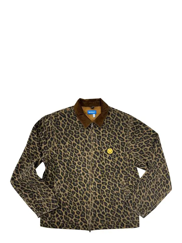 MARKET Leopard Print Work Jacket - Brown