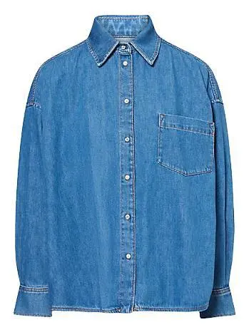 Max Mara Relaxed Washed Denim Shirt - Navy Medium Clean