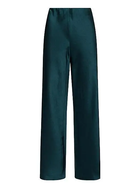 Vince Fluid Satin Wide-leg Trousers - Juniper