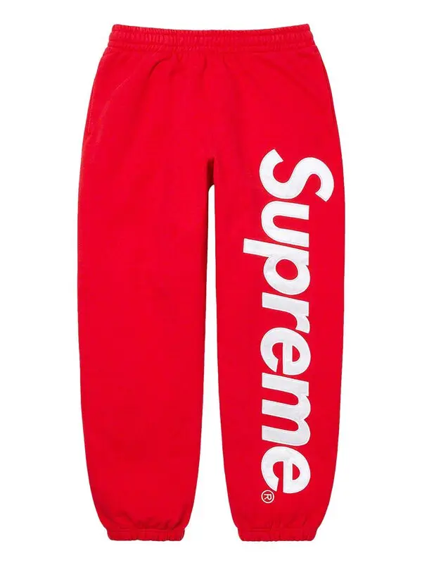Supreme Satin Appliqué Sweatpant - Red