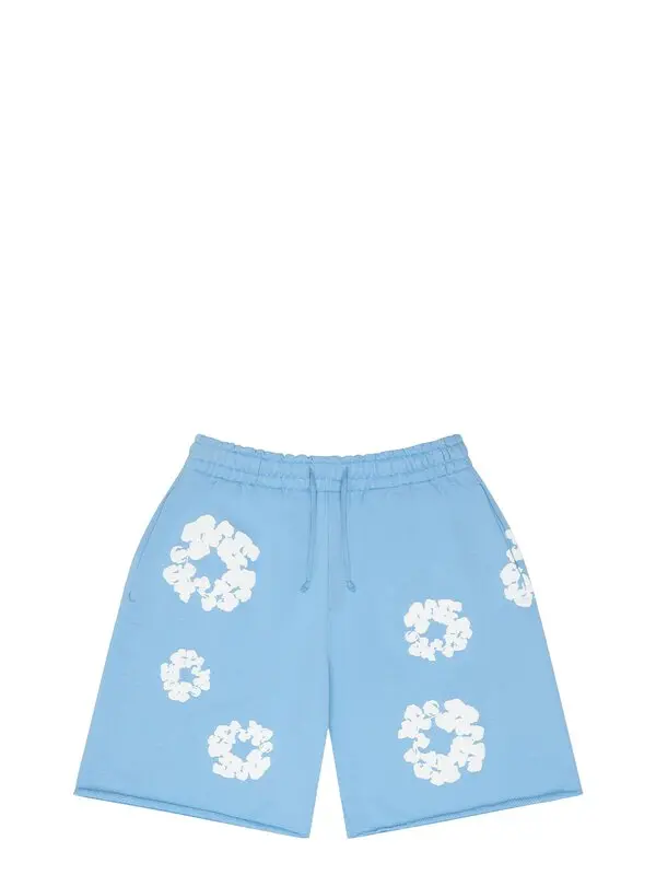 DENIM TEARS Cotton Wreath Sweatshorts - Blue