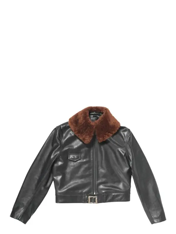 Enfants Riches Déprimés Hotrod Jacket With Shearling Collar - Black