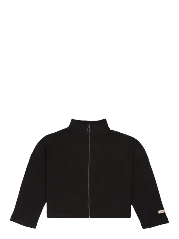 JUNGLES Zip Up Boxy Knit - Black