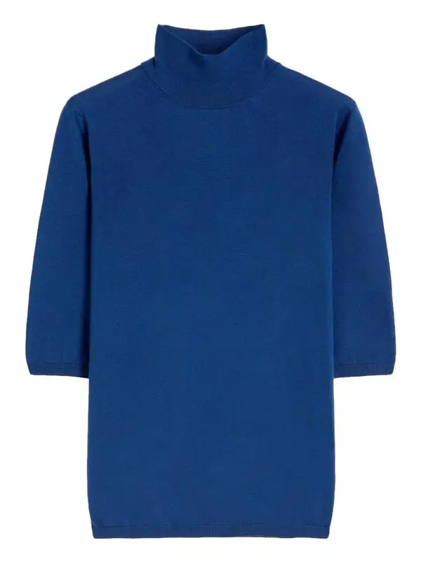 Max Mara Wool Polo-neck Sweater - China Blue