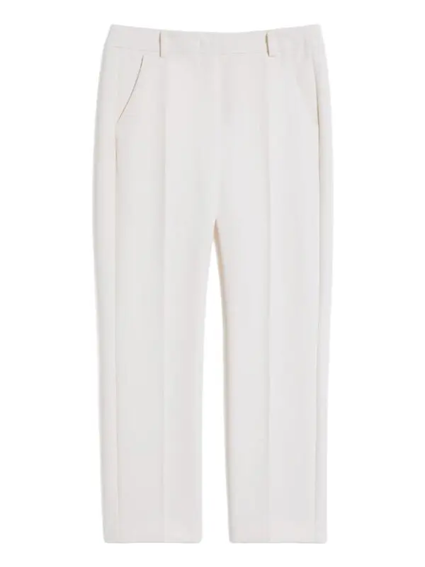 Max Mara Double-faced Viscose Canvas Trousers - Ivory