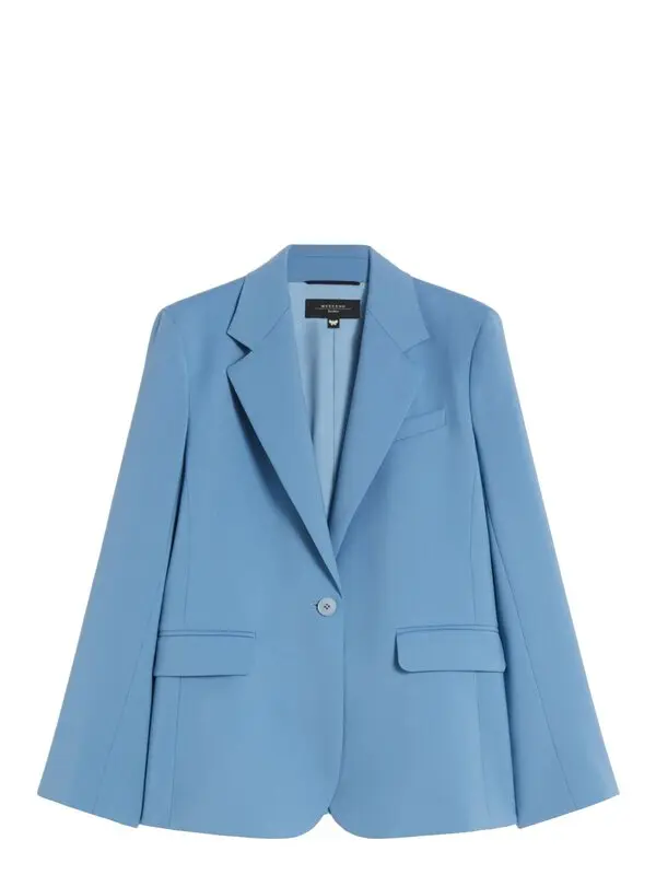 Max Mara Stretch Wool Single-breasted Blazer - Light Blue