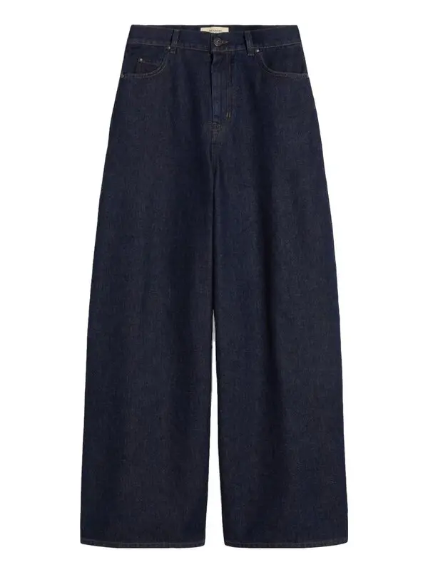 Max Mara Cotton Denim Wide-leg Jeans - Navy