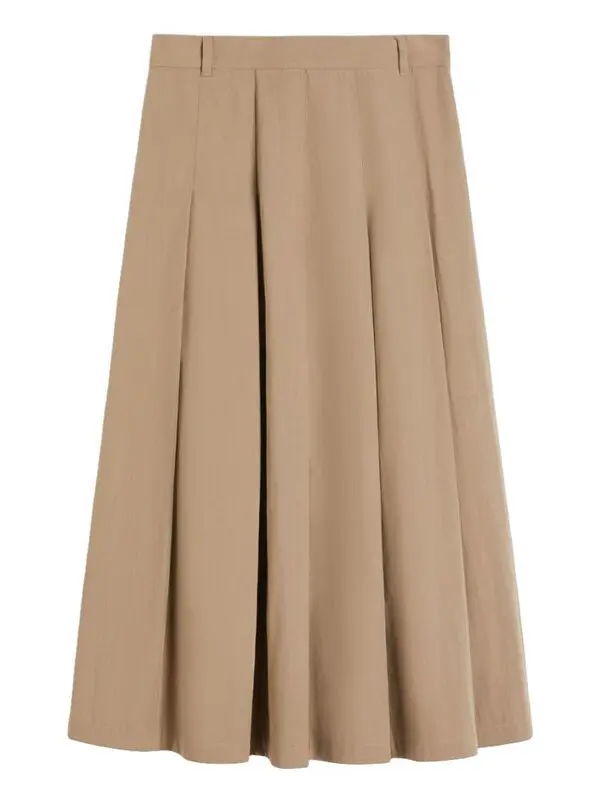 Max Mara Washed Gabardine Midi Skirt - Hazelnut Brown