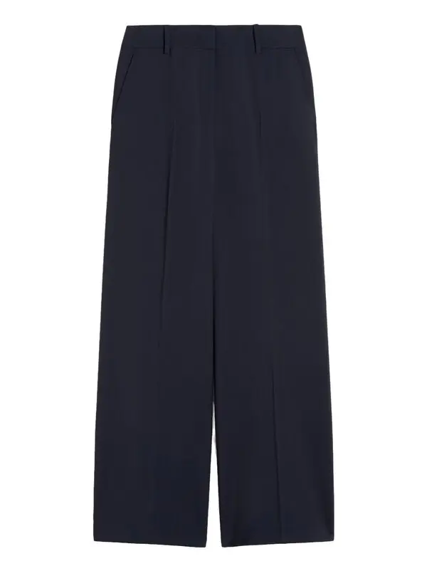 Max Mara Woollen Cloth Palazzo Trousers - Navy