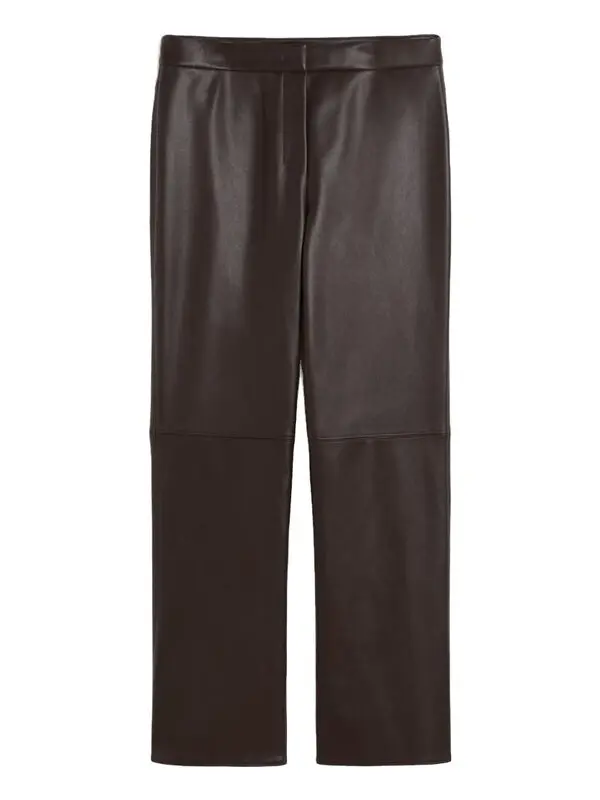Max Mara Slim-fit Coated Fabric Trousers - Chocolate