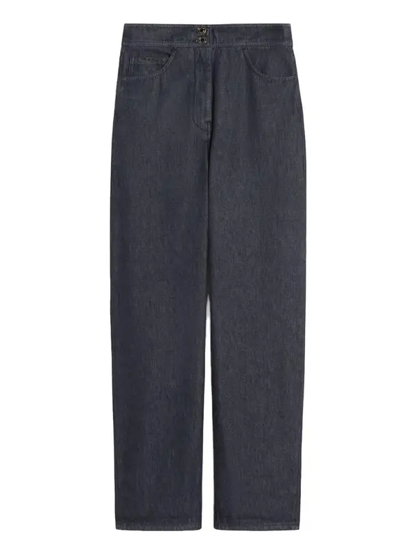 Max Mara Denim-look Cotton Trousers - Midnightblue