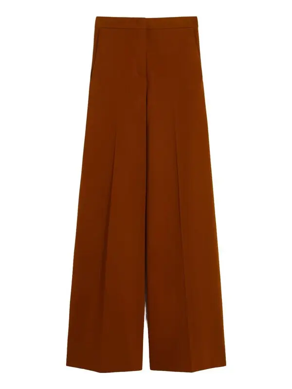 Max Mara Compact Jersey Wide Leg Trousers - Terra Cotta