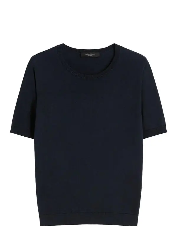Max Mara Silk And Cotton Jumper - Navy