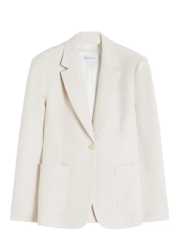 Max Mara Single-breasted Piqué Jersey Blazer - Ivory