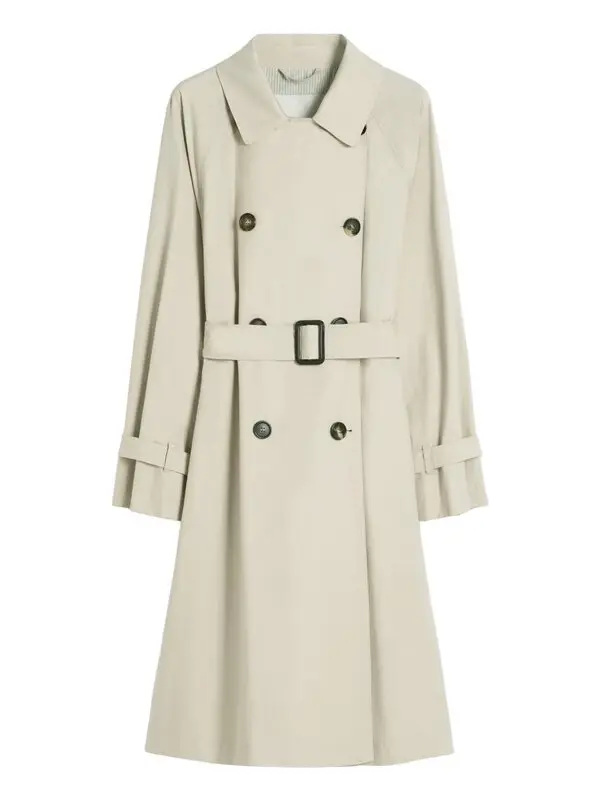 Max Mara Cotton-blend Twill Trench Coat - Natural