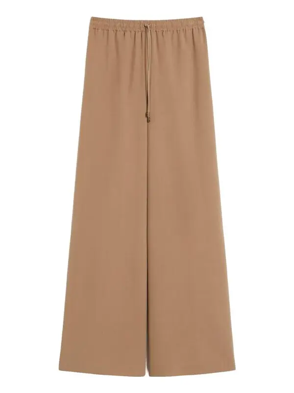 Max Mara Wide-fit Washed Silk Trousers - Hazelnut Brown