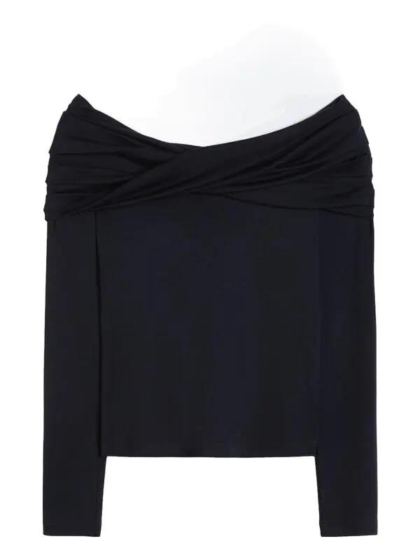 Max Mara Wool Off-the-shoulder Top - Ultramarine